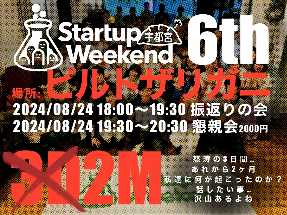SW宇都宮6th振返りの会&懇親会 - Startup Weekend 宇都宮 | Doorkeeper